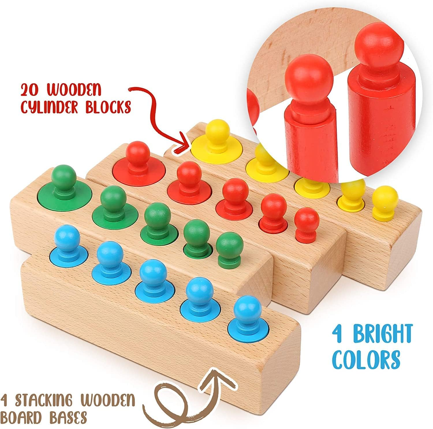 Wooden Sorting & Stacking Cylinder Blocks – ASH Homes